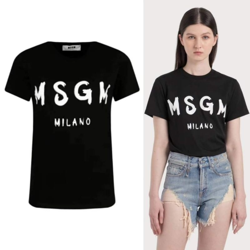 MSGM Milano F/W 19 Regular Fit T-shirt In Black | Shopee Thailand