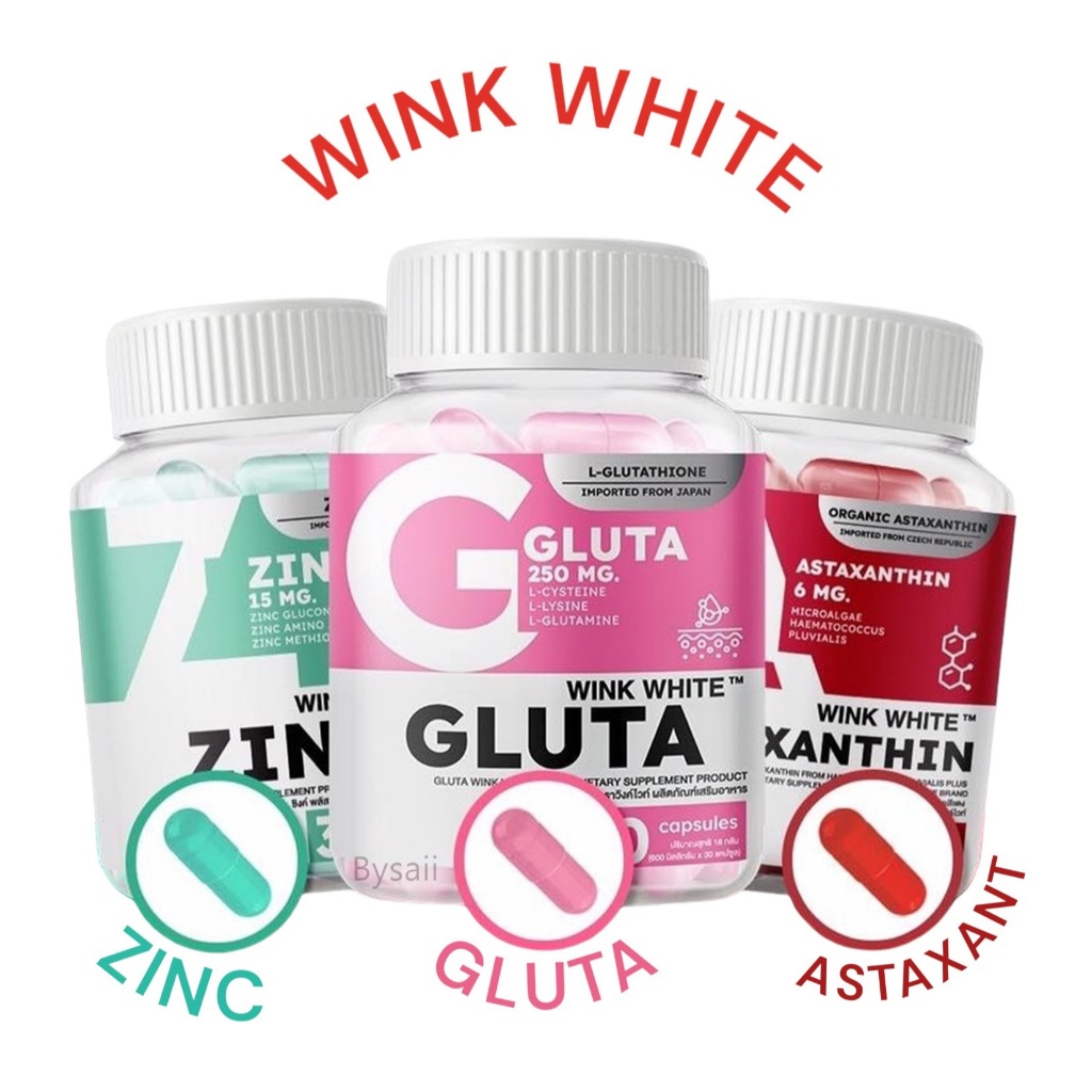 Wink White วิงค์ไวท์ วิตามินผิว ซิงค์ / กลูต้า / แอสตาแซนทิน | Shopee ...