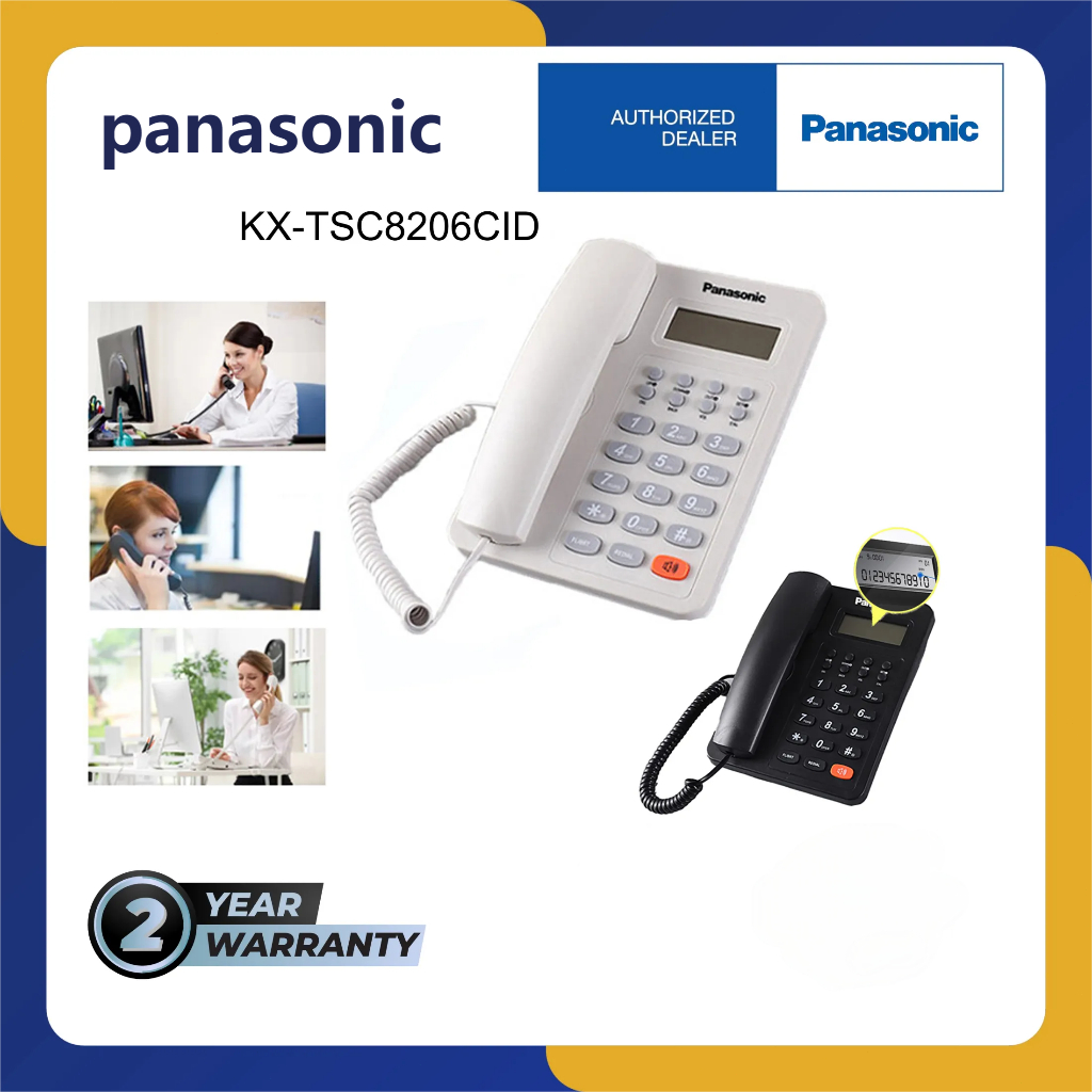 แท้ Panasonic KX-TSC8206CID โทรศัพท์สำนักงาน โทรศัพท์บ้าน หมายเลขผู้โทรแบบมัลติฟังก์ชั่น ไม่ต้อง ...