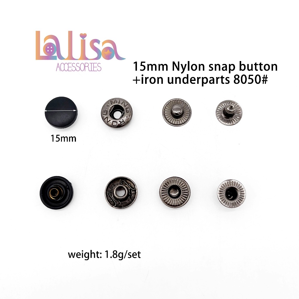 กระดุมแป๊ก สแน็ปตกแต่งเสื้อผ้า 1แพ็ค11ชุด Nylon snap button+iron ...