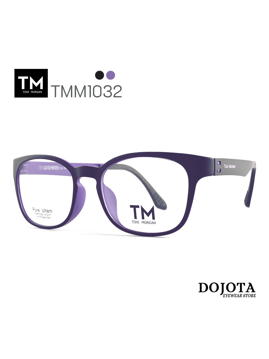 กรอบแว่นตาสีม่วง ทรงเหลี่ยม Toni Morgan รุ่น TMM 1032 น้ำหนักเบา ...