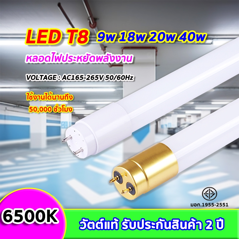 หลอดไฟLED T8 9W/18W/20W/36W หลอดไฟยาว หลอดไฟสั้น หลอดนีออนแอลอีดี ขั้วสีขาว ขั้วสีทอง | Shopee ...