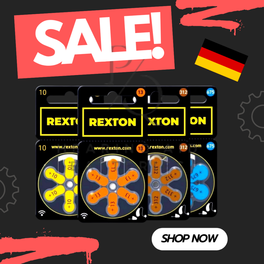 ถ่านเครื่องช่วยฟัง Hearing Aid Batteries Rextonเบอร์ 10 312 13 675 ผลิต ...