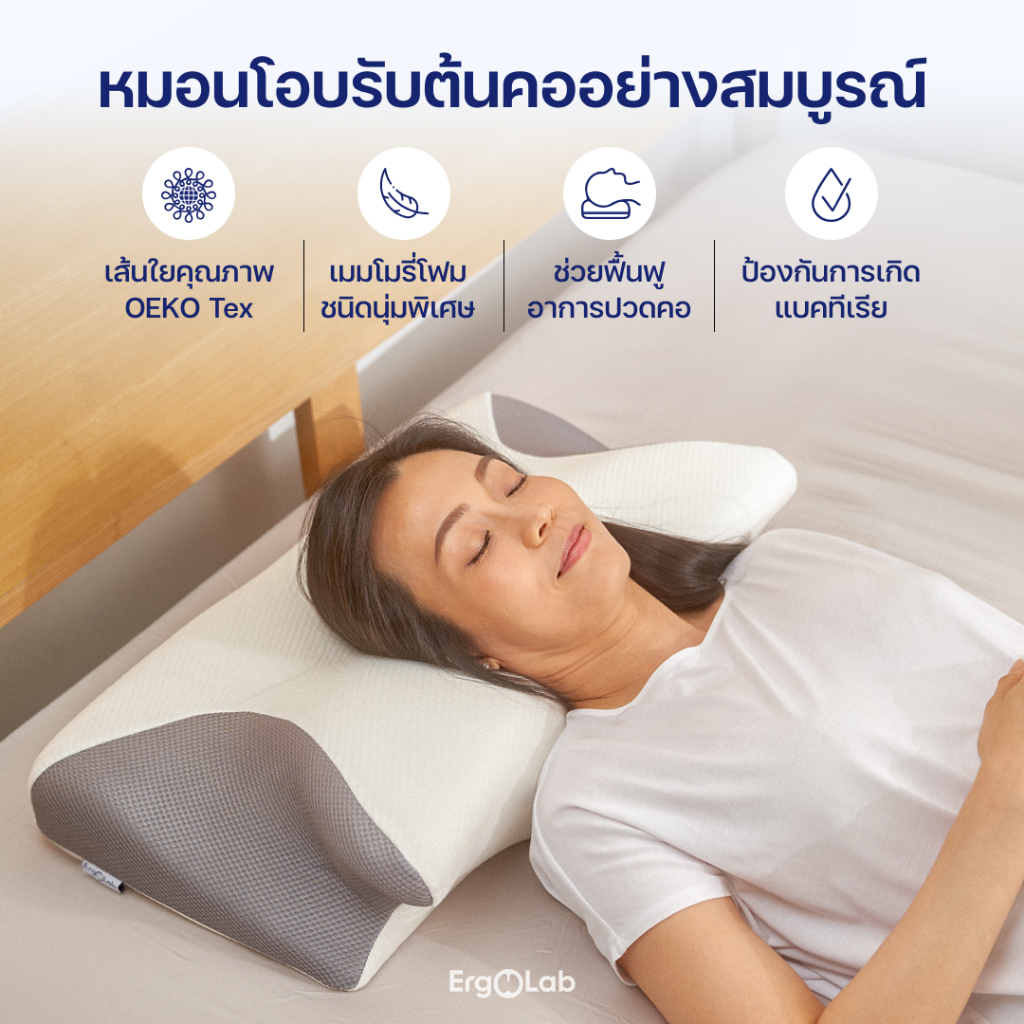 [ส่งฟรี] หมอน ErgoLab Deep Sleep | ขจัดอาการปวดคอและเปลี่ยนชีวิตการนอนด้วยการนอนหลับลึกขึ้น ...
