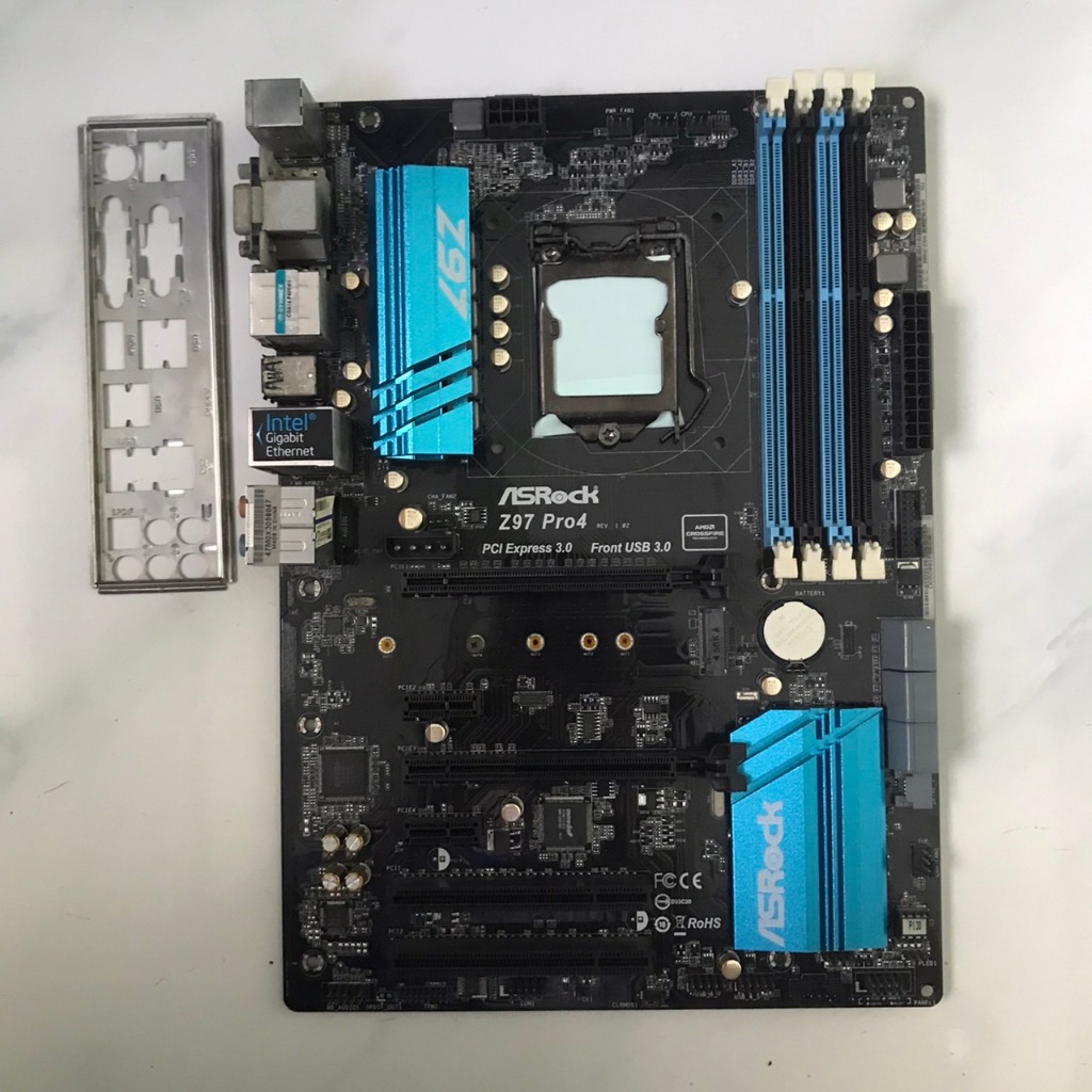 เมนบอร์ด(1150)ASRock Z97 Pro4 + ฝาหลัง (เปิดติดพัดลมCPUหมุนไม่ขึ้นภาพ ...