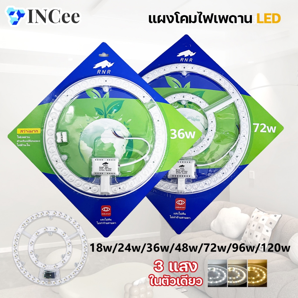 แผงไฟเพดานled 18w/24w/36w/48w/72w/96w/120w 3แสง สินค้าพร้อมส่ง LED ไฟ ...
