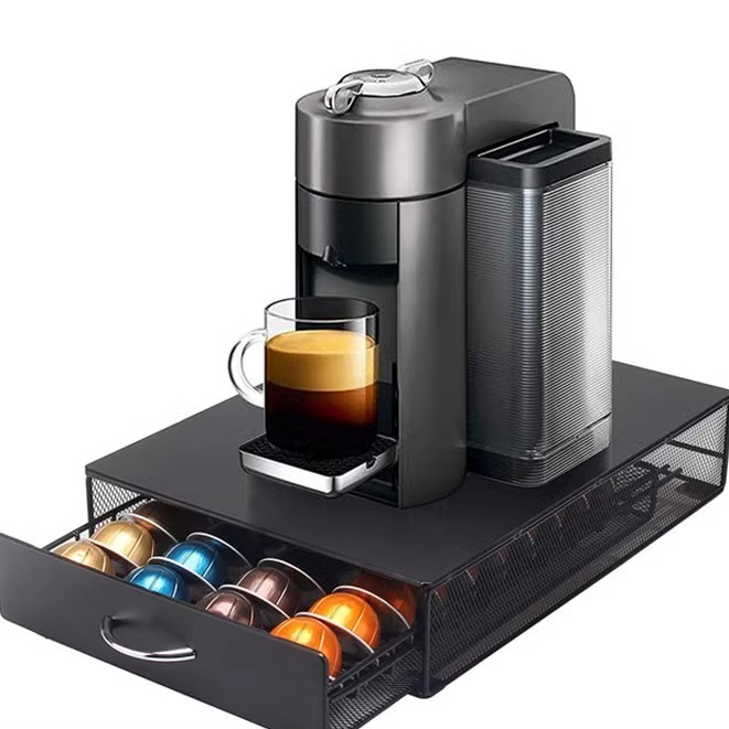 Vertuo Line Nespresso แก้วโลหะ Coffee Pod Storage Rack ลิ้นชักสไตล์ ...