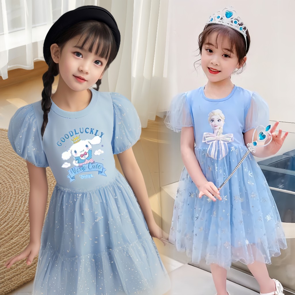 PRINCESS KESLI ชุดเดรสเด็ก ชุดเจ้าหญิงเอลซ่า สไตล์เกาหลี น่ารัก สำหรับ ...