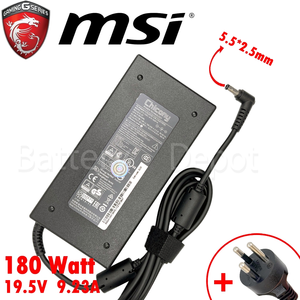 MSI Adapter ของแท้ MSI Creator 15M A10SE, A10SD / MSI GL62MVR 180W 5.5 ...