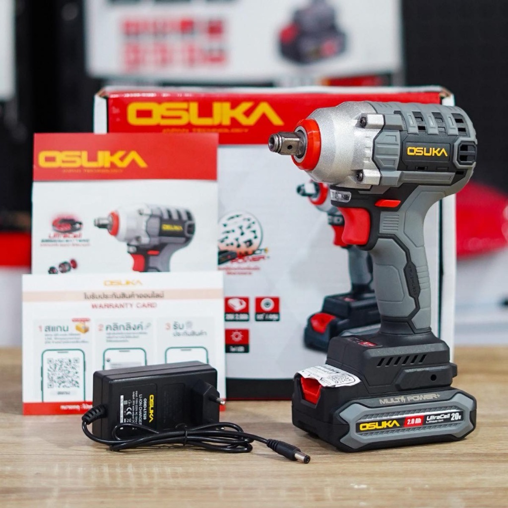 OSUKA บล็อกแบตเตอรี่ไร้สาย ไร้แปรงถ่าน 128V Lite สีเทา รุ่น OSID-LT520 >>บล็อกแบต ชุดเล็ก