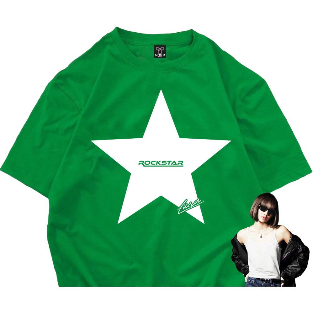 Rockstar-Lisa T-shirt เสื้อยืดลาย lockstar ผ้าฝ้ายcotton 100% ใส่ได้ ...