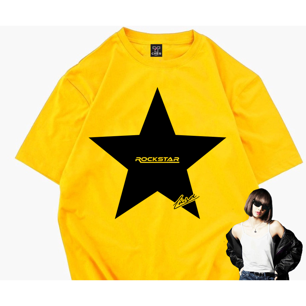 Rockstar-Lisa T-shirt เสื้อยืดลาย lockstar ผ้าฝ้ายcotton 100% ใส่ได้ ...
