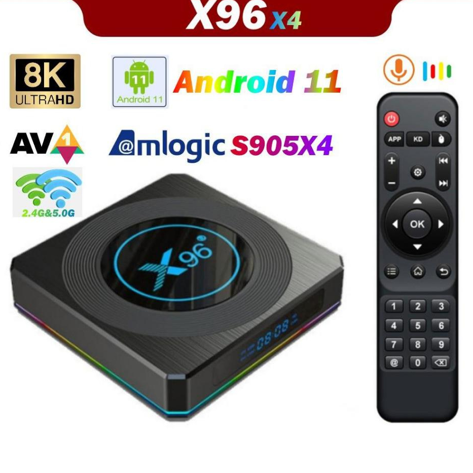 New2024 X96 X4 Android tv box S905X4 Android 11 กล่องแอนดรอย 8K Bluetooth 4GB 32GB มีตัวเลือก ...