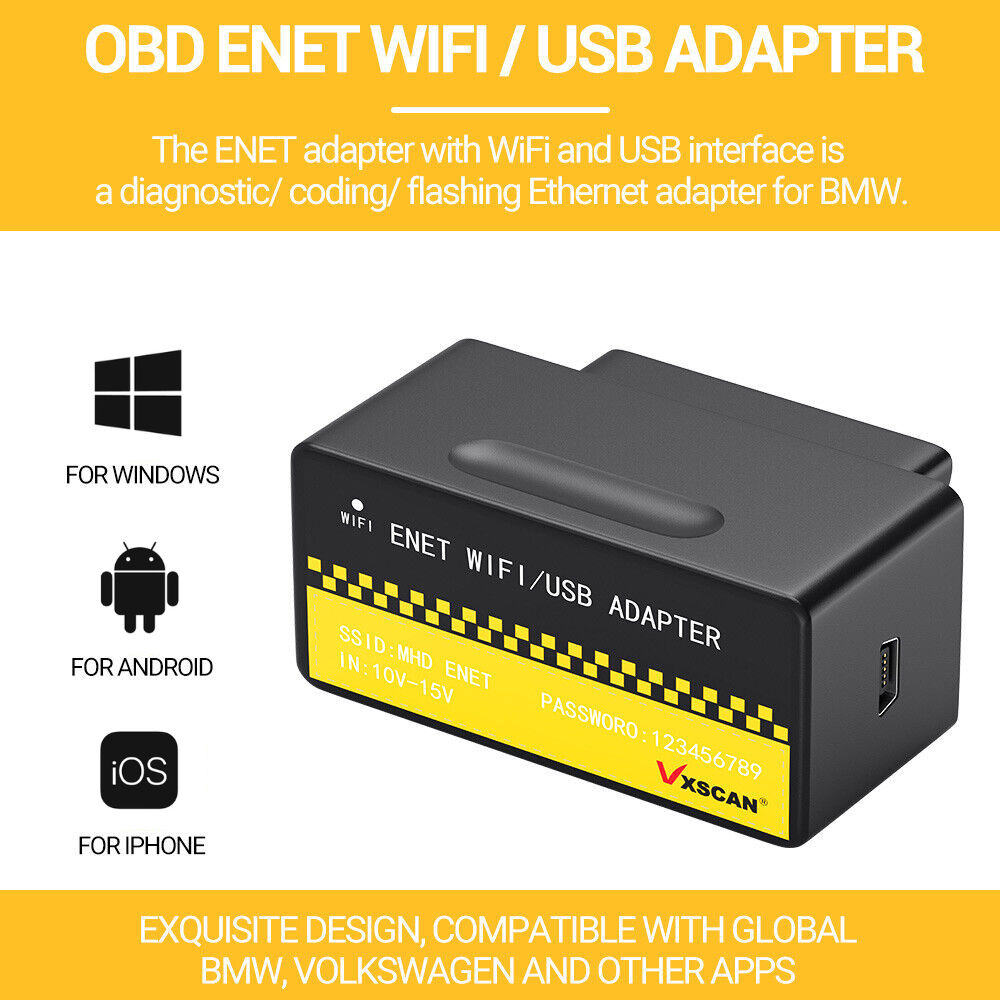 VXSCAN OBD ENET WIFI/USB Adapter for BMW MINI BENZ VW Volvo | Shopee ...
