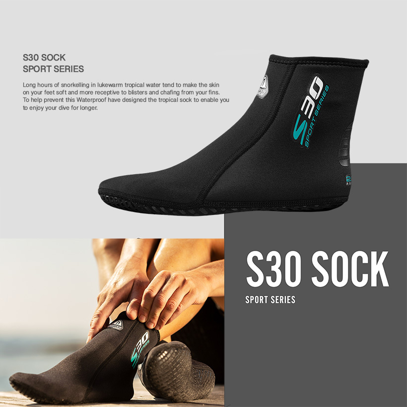 Waterproof Sock S30 Neoprene 2mm (ถุงเท้านีโอพรีนแบบมีปุ่มกันลื่น ให้ ...