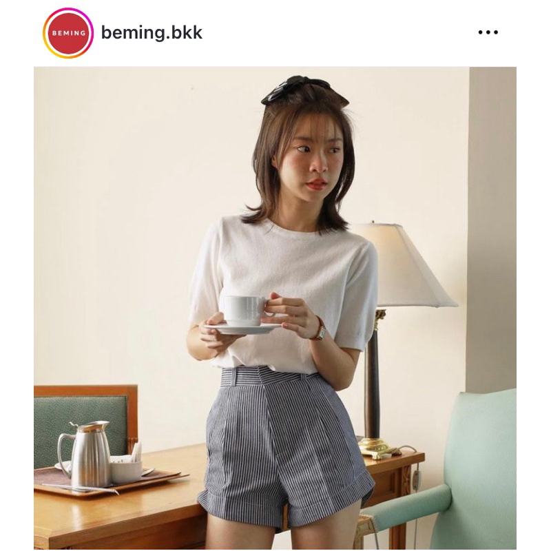 กางเกงขาสั้นทรงเว้า ยี่ห้อ Beming.bkk | Shopee Thailand