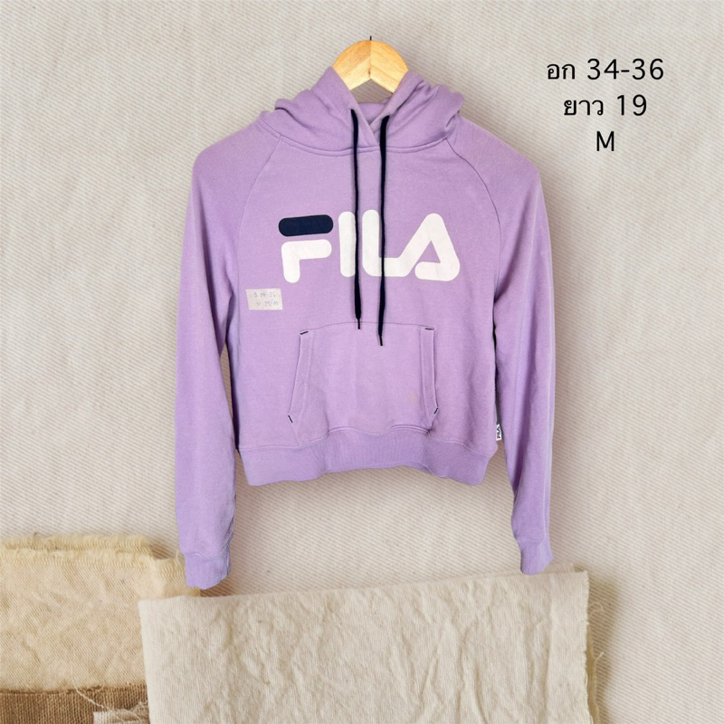 เสื้อกันหนาวมีฮู้ด เสื้อครอป แบรนด์ fila | Shopee Thailand
