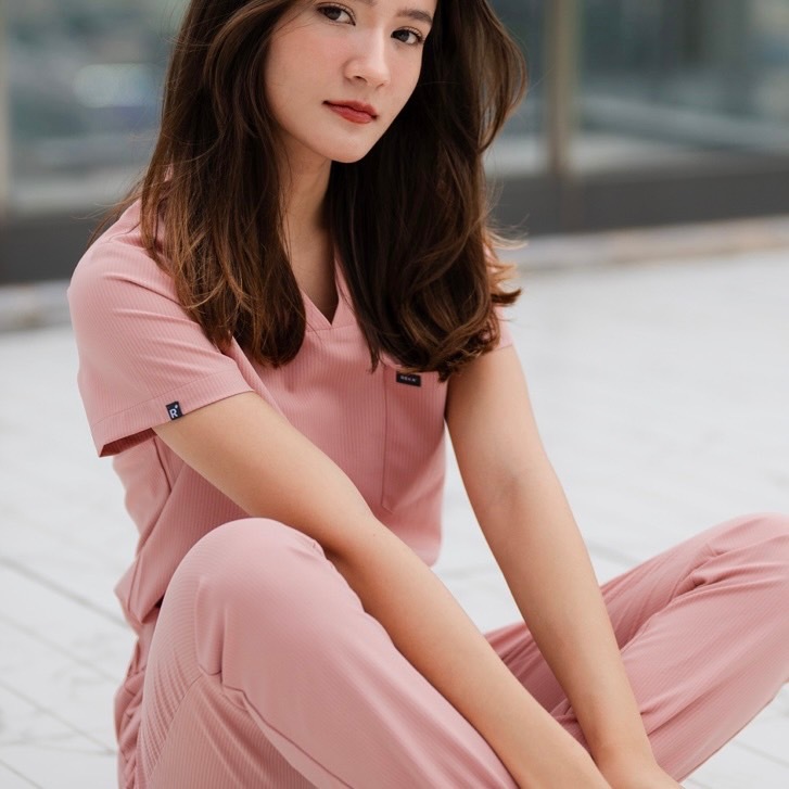 REKA SCRUBS - สี BlushPink - MOTIF (ชุดสครับแพทย์ พยาบาล พร้อมปักชื่อ ...