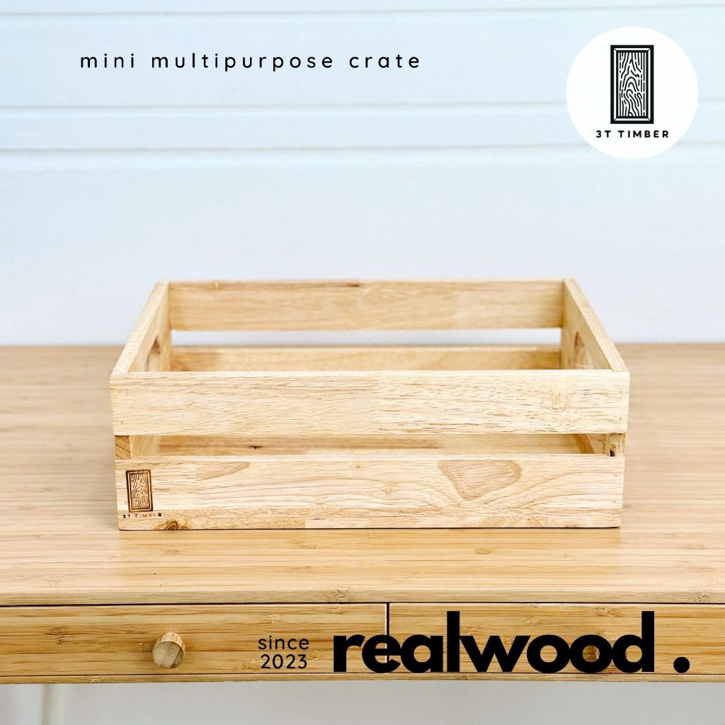 3T TIMBER กล่องไม้ ลังไม้ ขนาดเล็ก mini crate [large] ผลิตจากไม้แท้ 100 ...