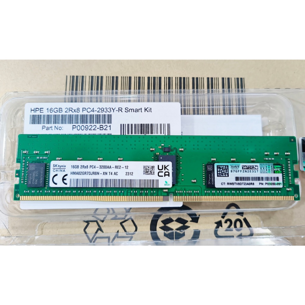RAM SERVER (แรมเซิร์ฟเวอร์) HPE 16GB (2Rx8) PC4-2933Y-R Smart Kit [P00922-B21] | Shopee Thailand