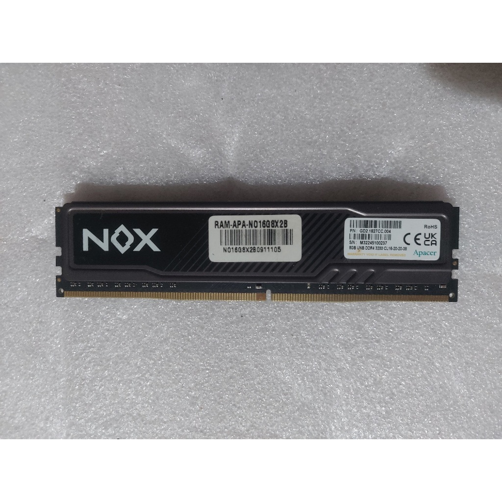 RAM Apacer Nox 8GB DDR4 3200MHz มือ2 / แรม / หน่วยความจำ | Shopee Thailand