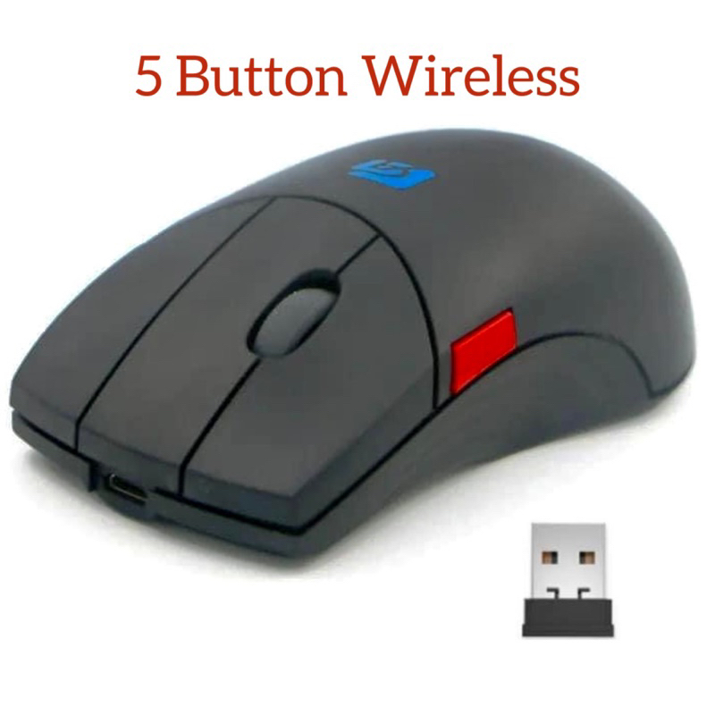 เม้าส์ไร้สาย 5 ปุ่ม Mouse 5 button Wireless #มีประกัน#พร้อมส่ง#ฟรีผ้า ...