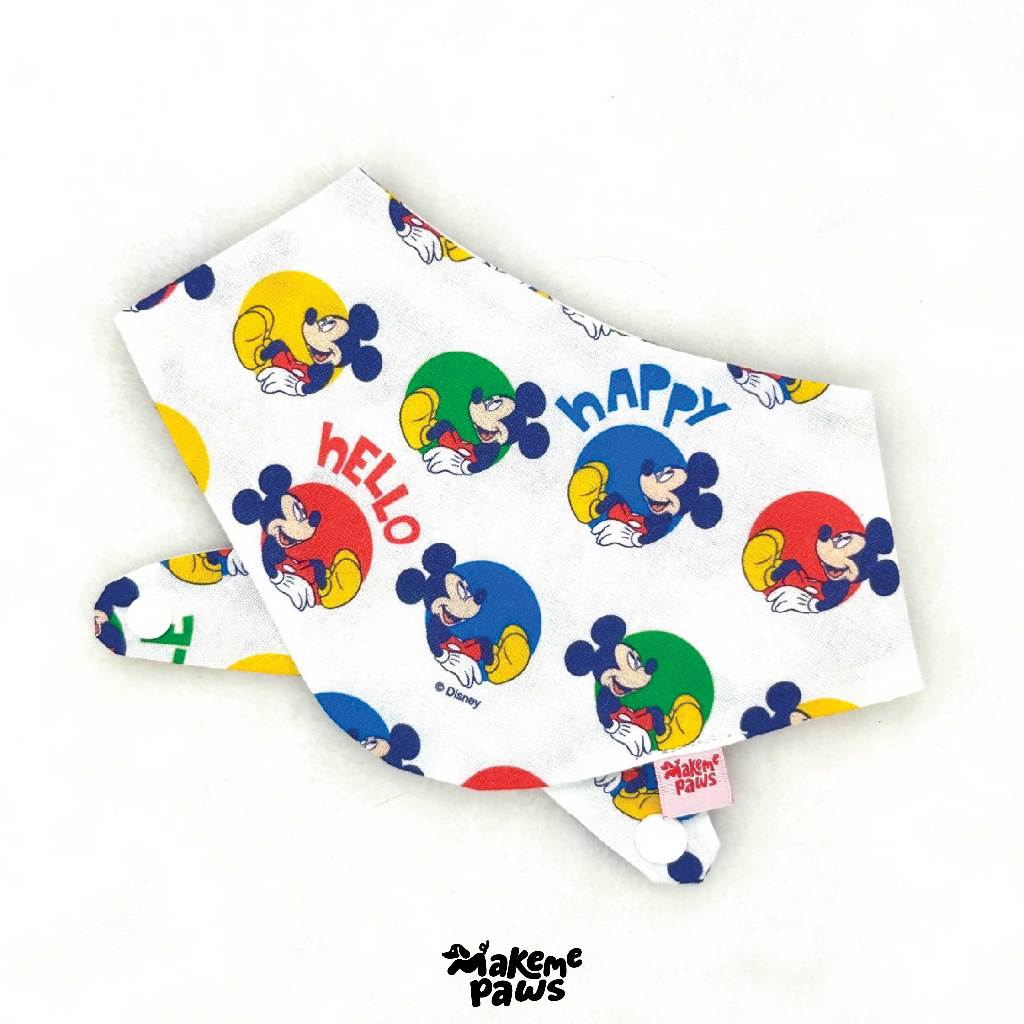 Hello Mickey Bandana ลายมิกกี้ ผ้าพันคอสัตว์เลี้ยง สุนัข หมา แมว ...