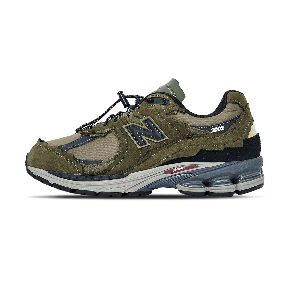 New Balance NB 2002 ผู้ชายและผู้หญิงสีเขียวเข้ม Retro กีฬาทำลายผ้า ...