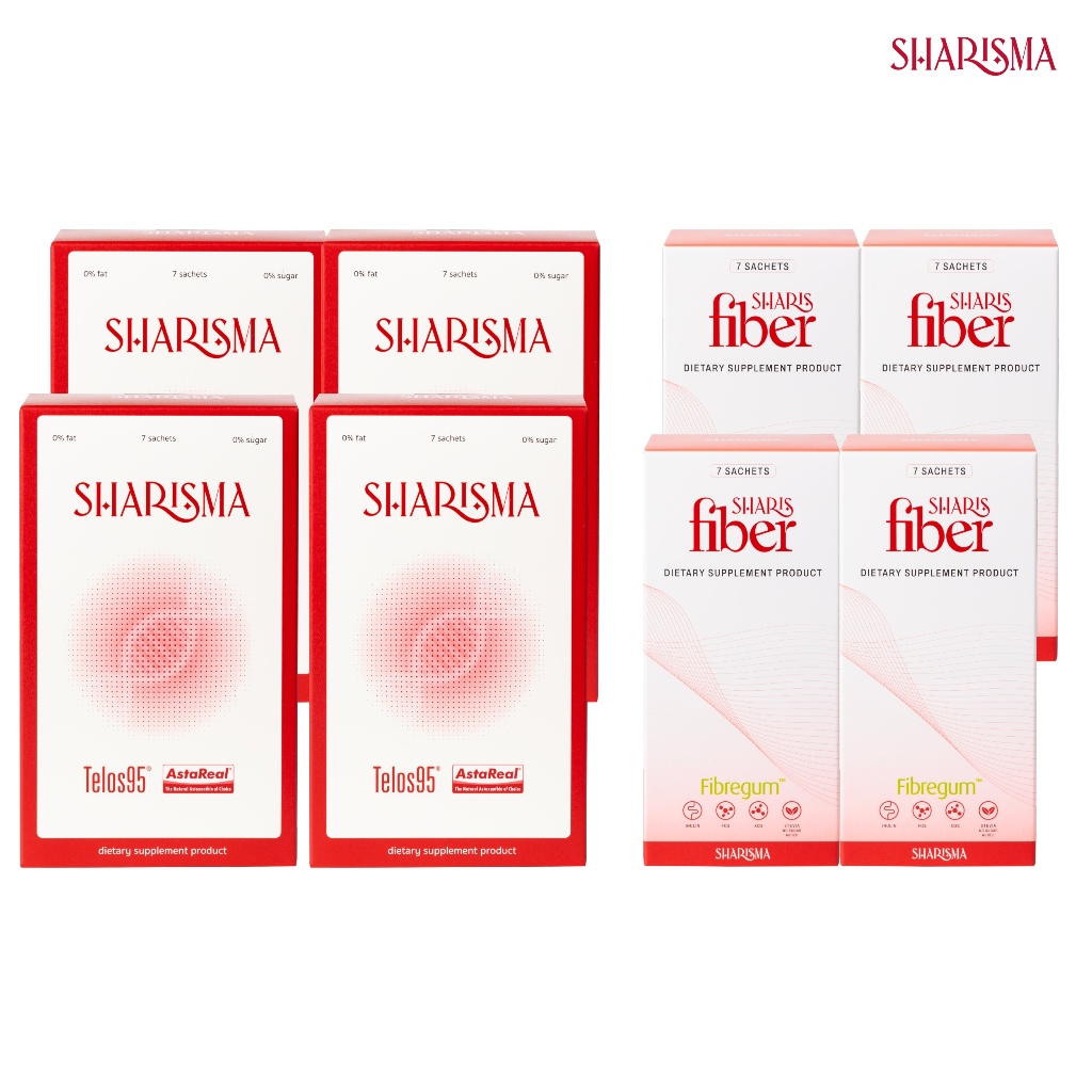 Sharisma Travelpack (ชาริชมา) 4 กล่อง + SharisFiber (ชาริชไฟเบอร์) 4 ...