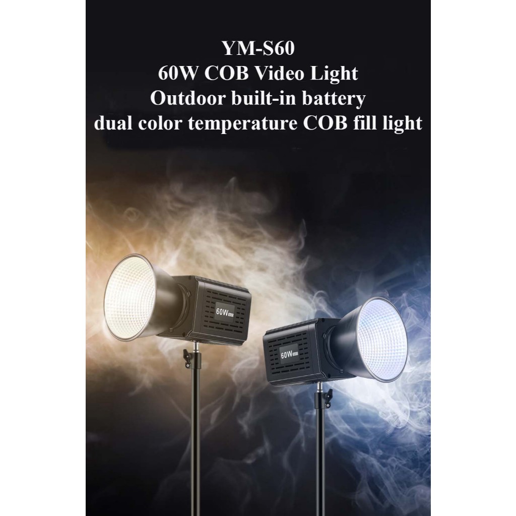 60W Pro Portable LED Video Light Bi-Color COB Photographic Studio Light 3200K-6500K for Video ...