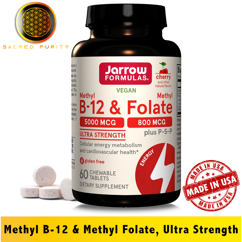 Jarrow Formulas, Vegan Methyl B-12 & Methyl Folate, Ultra Strength ...