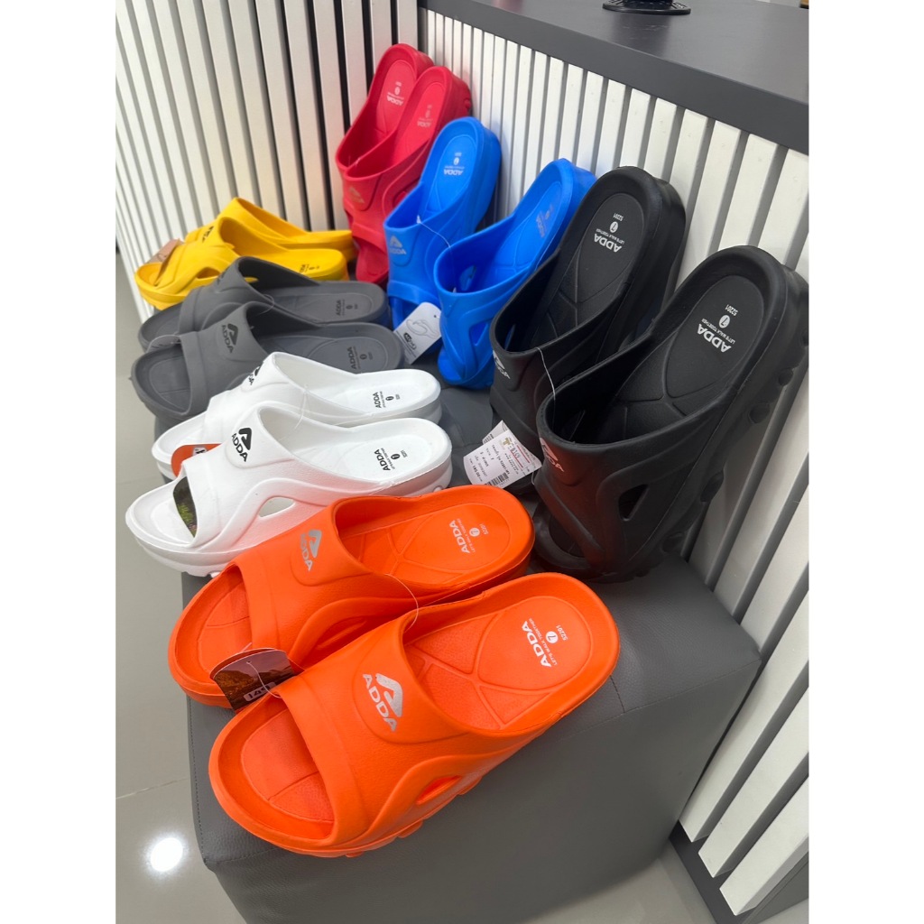 รองเท้าแตะแบบสวม ADDA แอดด้า รุ่น 52201 สี ดำ แดง ฟ้า ขาว ส้ม เหลือง ...