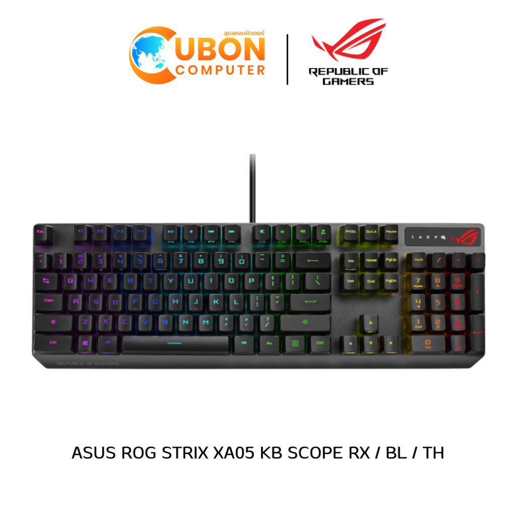 KEYBOARD (คีย์บอร์ด) ASUS ROG STRIX XA05 KB SCOPE RX / BL / TH ประกัน ...