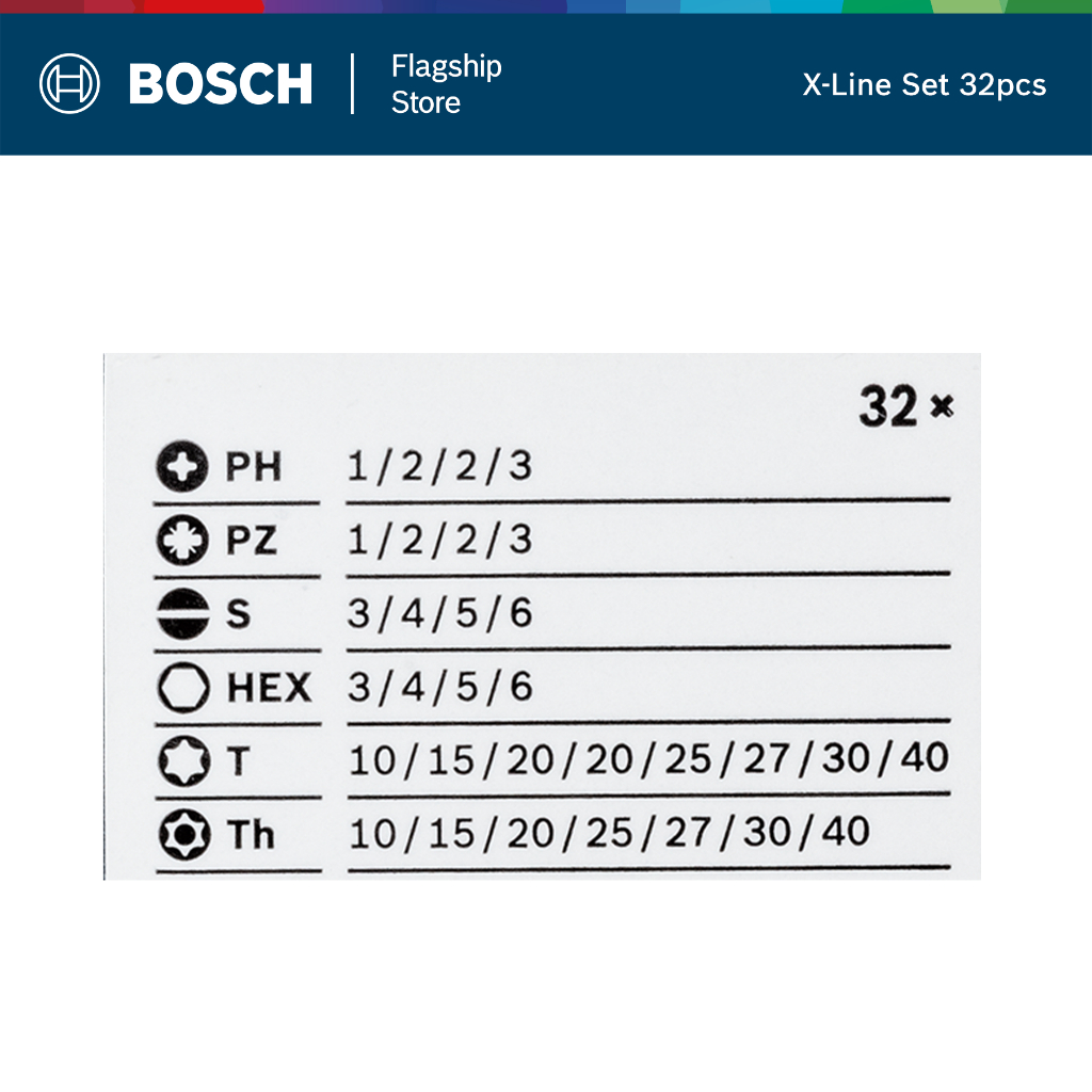 BOSCH ชุดดอกไขควง 32 ชิ้น รุ่น 2607017359 พร้อมข้อต่อเอนกประสงค์ ...