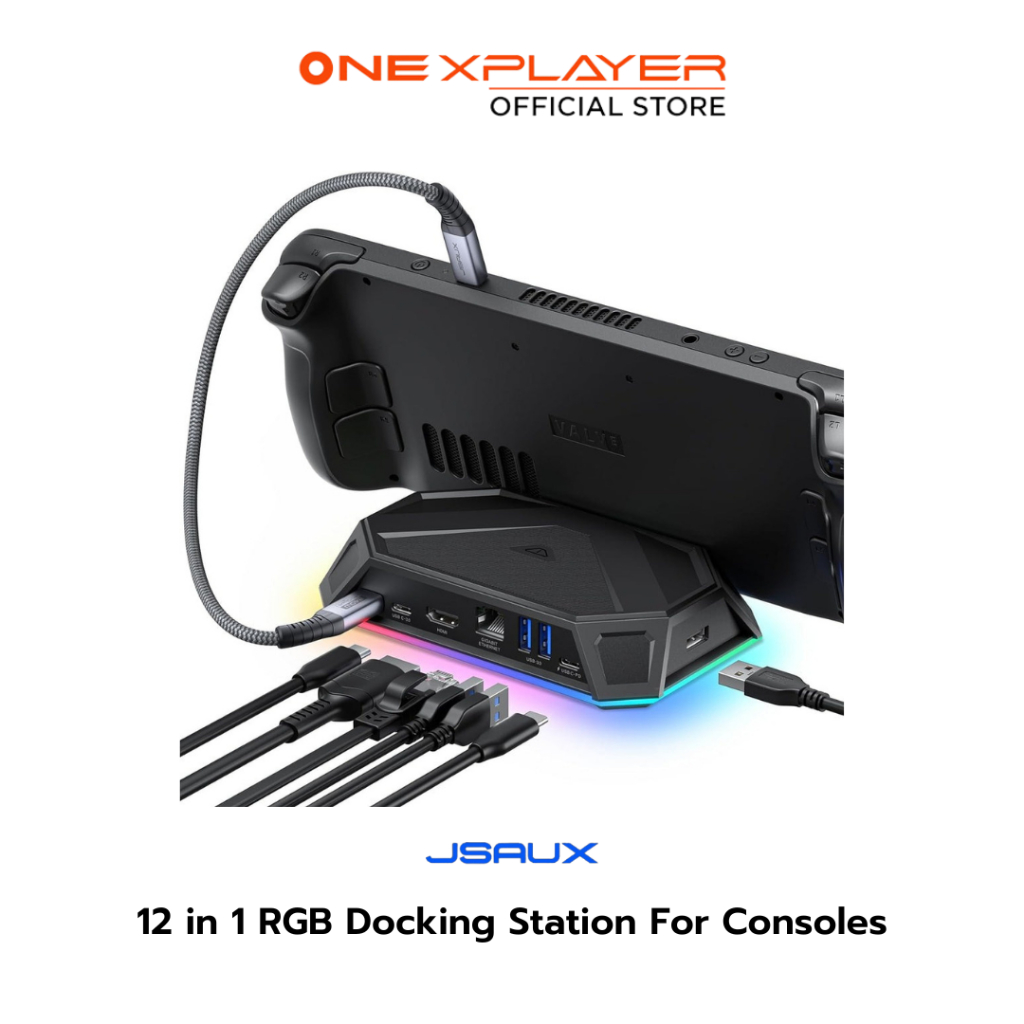 [พร้อมส่งจากไทย] JSAUX 12 in 1 RGB Docking Station ฮับ USB-C 8port / 12 port แบบพกพาสำหรับ ...