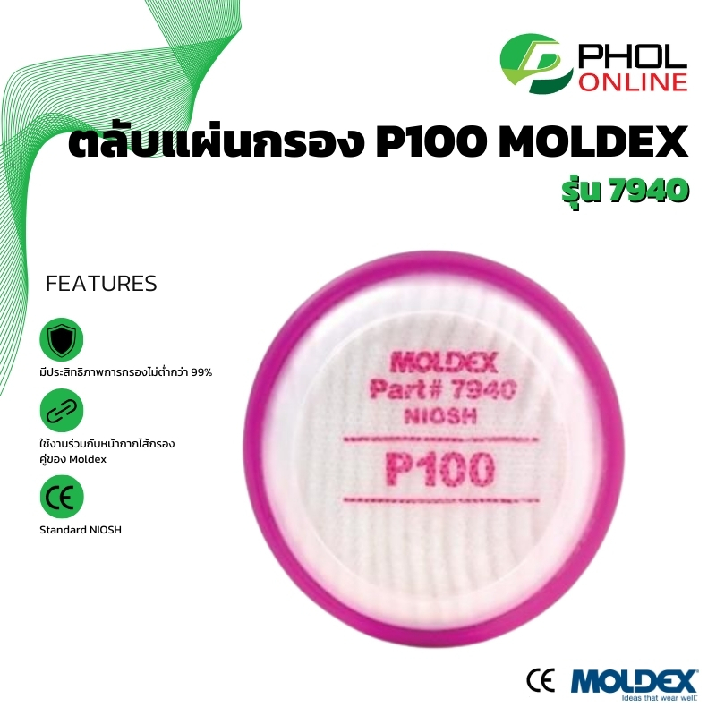 ตลับแผ่นกรอง P100 ยี่ห้อ MOLDEX รุ่น 7940 | Shopee Thailand