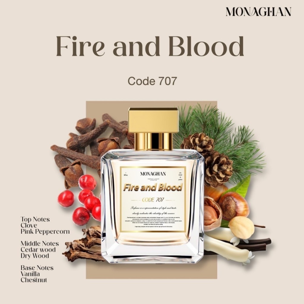 Fire and Blood Code 707 น้ำหอมunisex กลิ่นไม้กลิ่นฝืนเผาไฟ หรูหรามาก ...