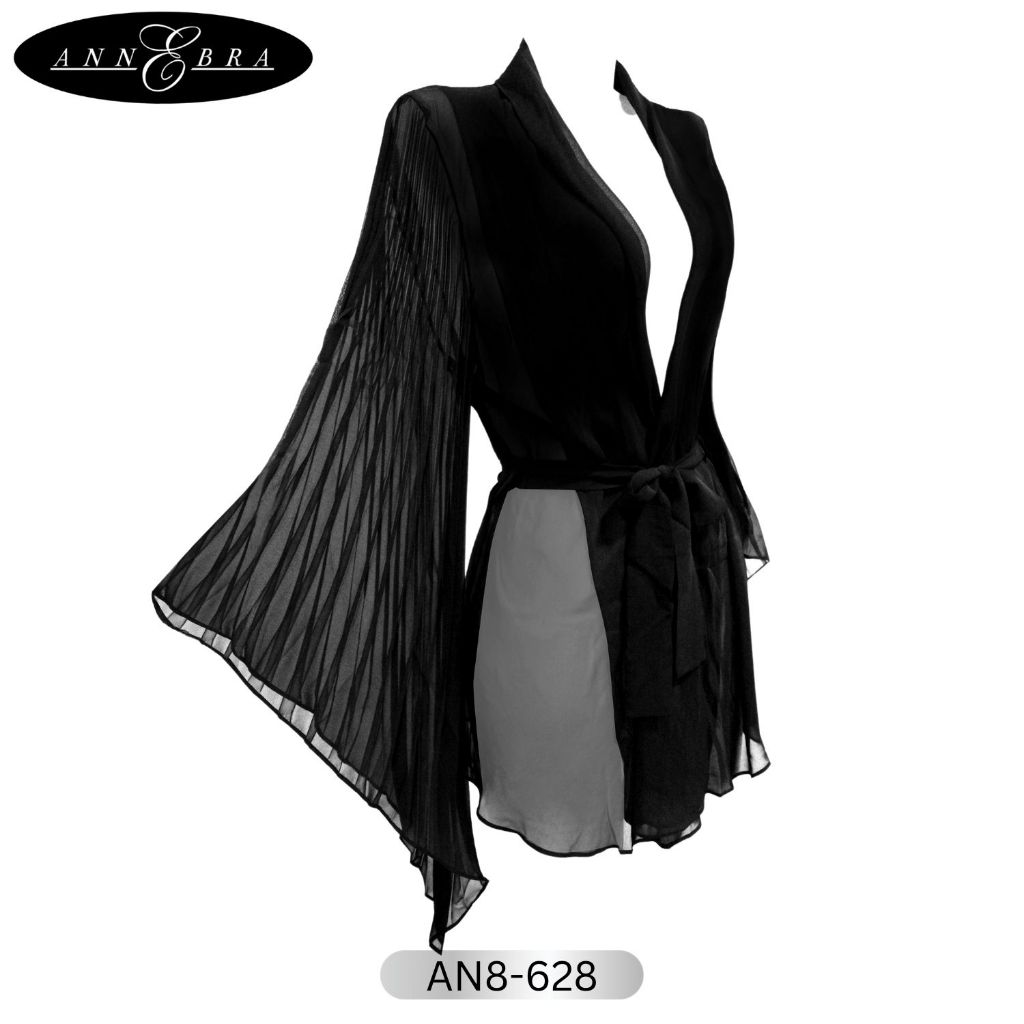 Annebra เสื้อคลุม แขนยาว ทรงกิโมโน ผ้าชีฟอง มีสายรัดคาดเอว Chiffon Robe ...