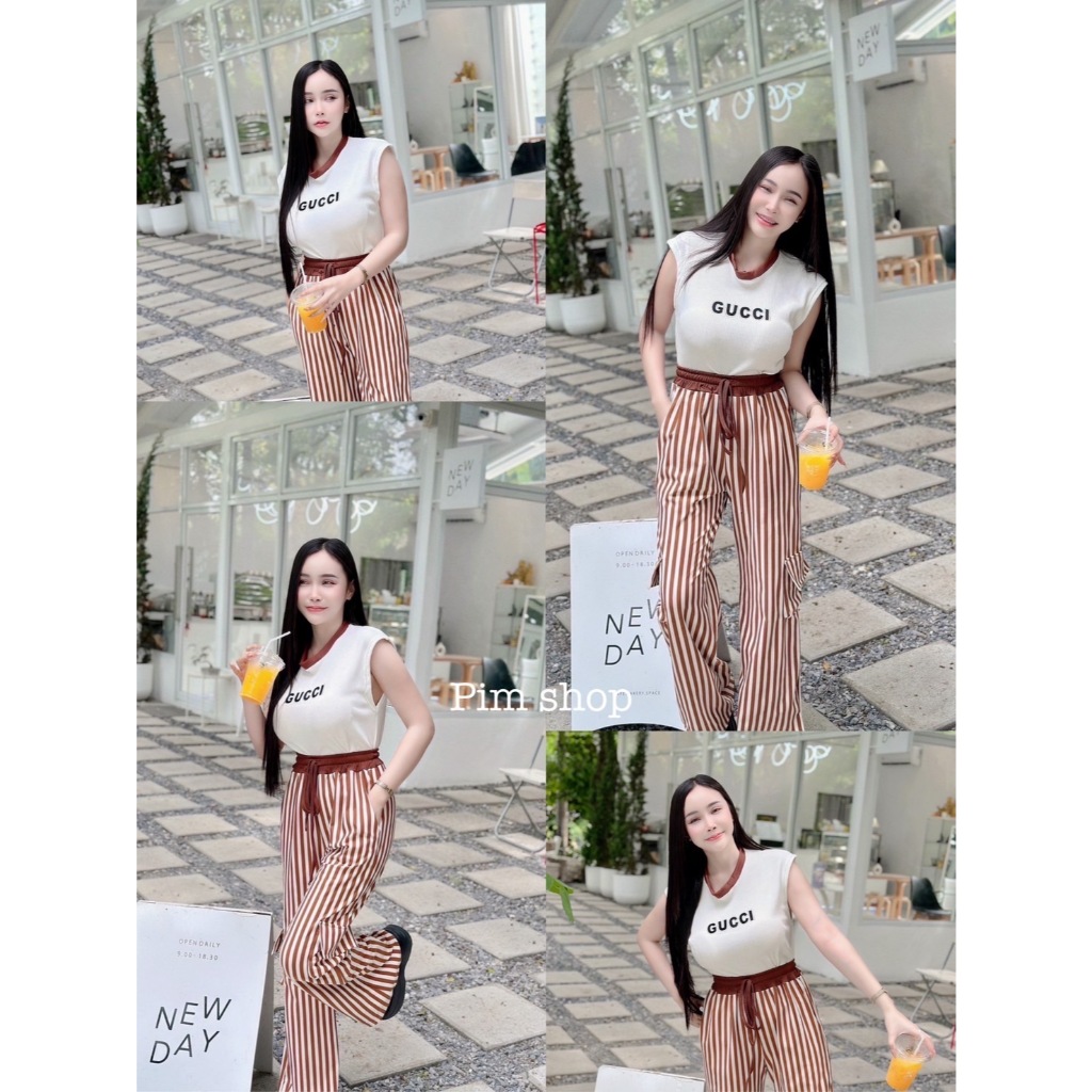 nicha Set2ชิ้น - เสื้อครอบแต่งอะไหล่กำมะหยี่เพชร - กางเกงคาร์โก้4กระเป๋า | Shopee Thailand