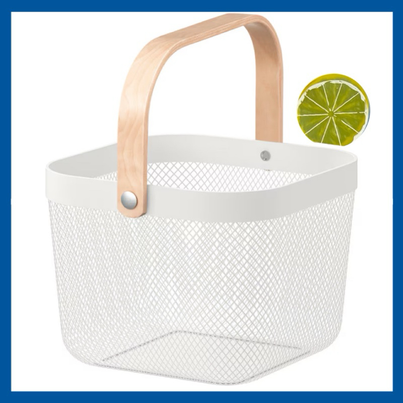 RISATORP รีซาทอร์ป ตะกร้าลวด, ขาว, 25x26x18 ซม. | Shopee Thailand