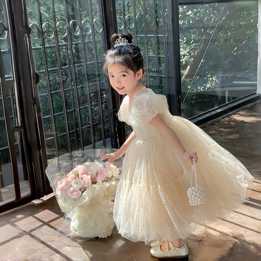 PRINCESS KESLI ชุดเดรส เด็กผู้หญิง เดรสลูกไม้ลายใหม่ เหมาะกับของขวัญวัน ...