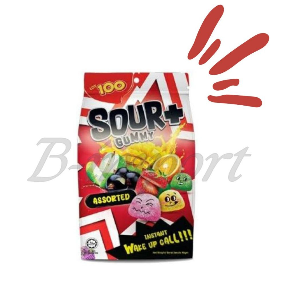 Lot 100 Sour Plus Gummy Candy 280 g (Halal Certified) 1 ห่อ มี 78 ชิ้น ...