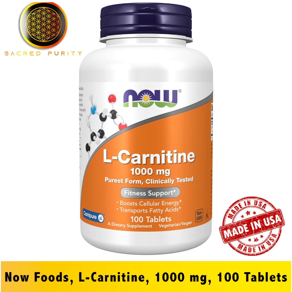 NOW Foods, L-Carnitine แอล-คาร์นิทีน, 1000 mg, 100 Tablets - [EXP 03/ ...