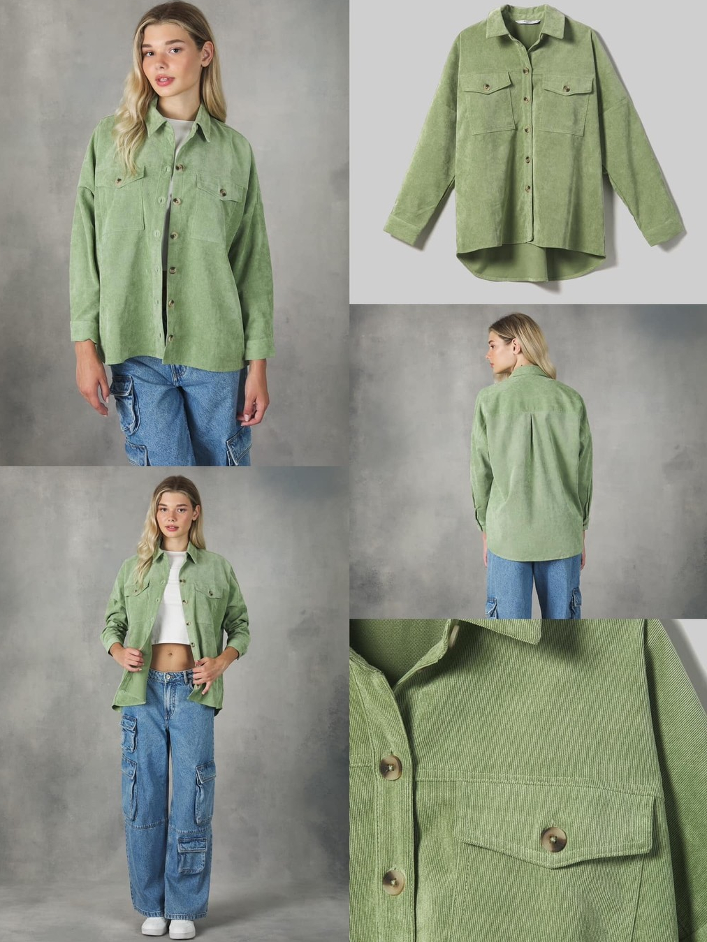 alcott Corduroy shirt jacket เสื้อแจคเก็ตแขนยาว ทรงโอเวอร์ไซซ์ เนื้อผ้า ...