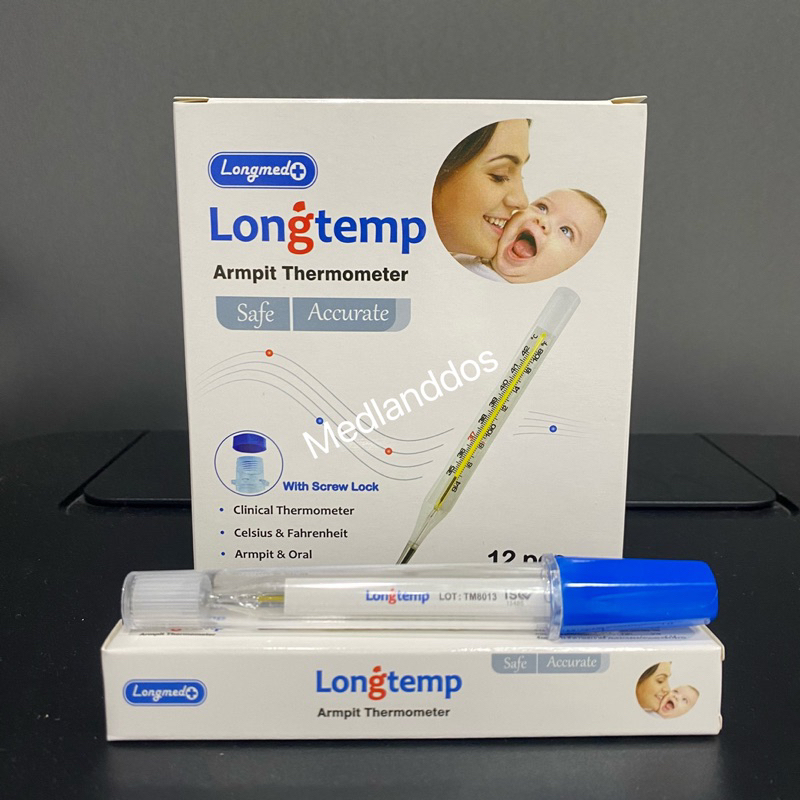 LONGTEMP ลองเทม ลองเมดปรอทวัดไข้ ปรอทแก้ววัดไข้ 1 อัน | Shopee Thailand
