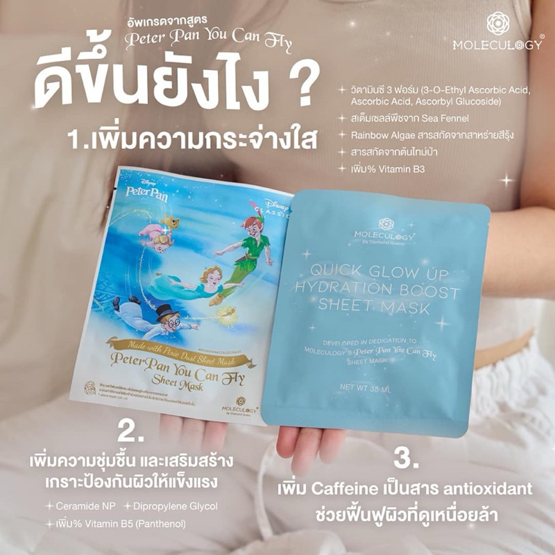 🔥พร้อมส่ง, แบ่งขายเป็นแผ่น🔥 Moleculogy Quick Glow Up Hydration Boost ...