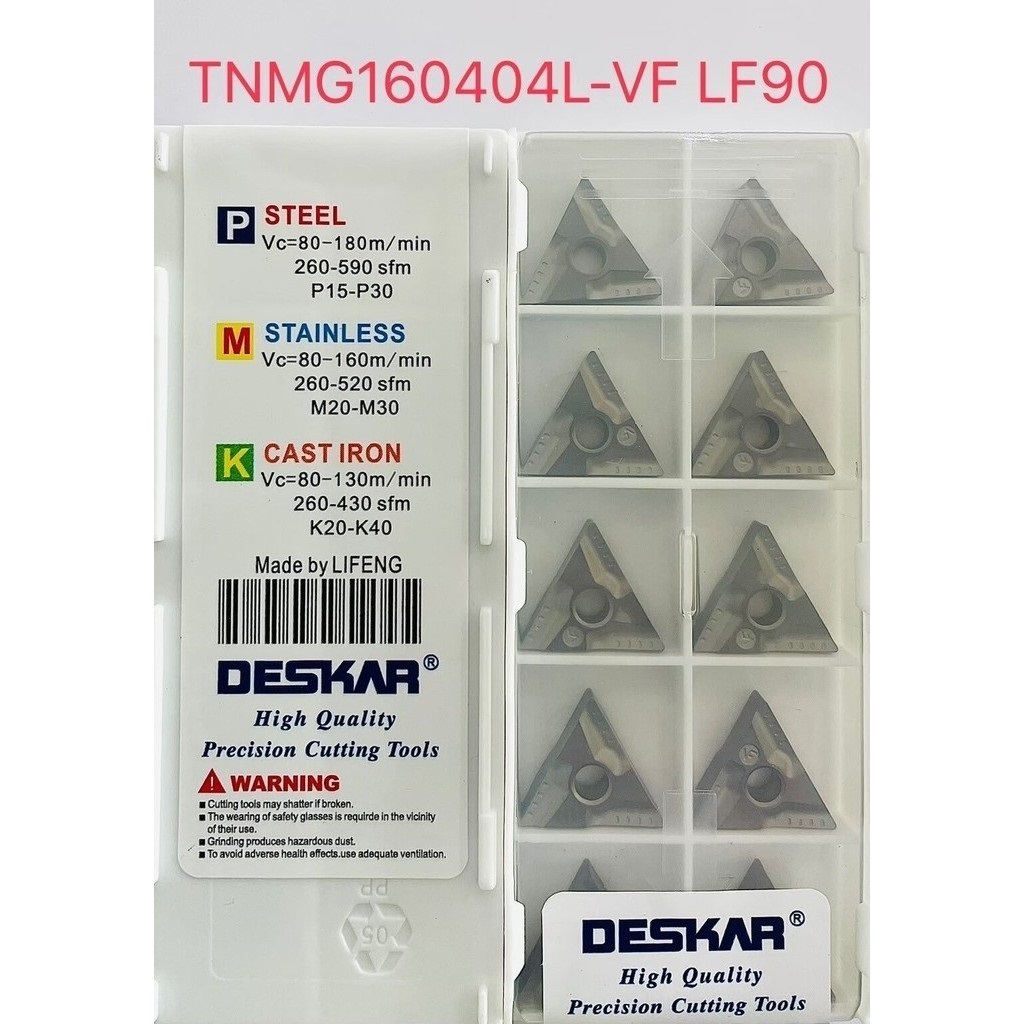 เม็ดมีด Inserts TNMG160404R-VF LF90 ยี่ห้อ DESKAR ของแท้100% | Shopee ...