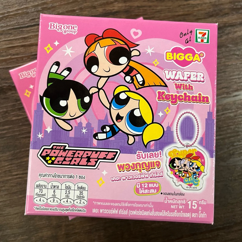 (พร้อมส่ง) Bigga Wafer with Keychain ขนมสุ่มพาวเวอร์พัฟเกิร์ล มี 2 แบบ ...