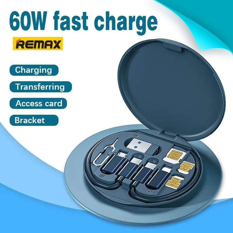 Remax ชุดสายชาร์จ Cable 4in1 Set รุ่น RC-190 Data Cable Set กล่องอเนกประสงค์ 4 in1 ชาร์จเร็ว ...