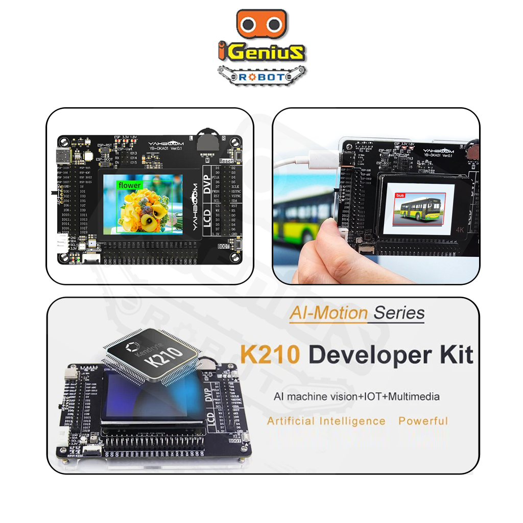 Yahboom K210 Developer Kit (มีของแถม) ชุดพัฒนา เรียนรู้ AI มีกล้อง K210 AI Vision หน้าจอสัมผัส ...